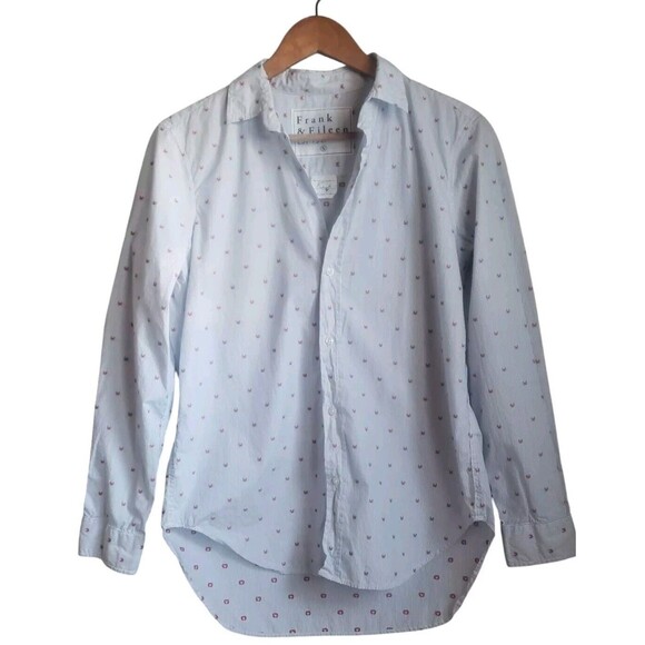 Frank & Eileen | Tops | Frank Eileen Button Down Shirt Womens S Blue White Striped Crab ...